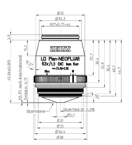 Carl Zeiss Microscopy, LLC - Objective Assistant - Objective LCI Plan-Neofluar 63x/1.3 Imm Corr ...