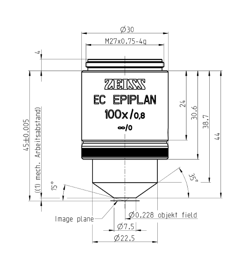 Carl Zeiss Microscopy, LLC - Objective Assistant - Objective EC Epiplan ...