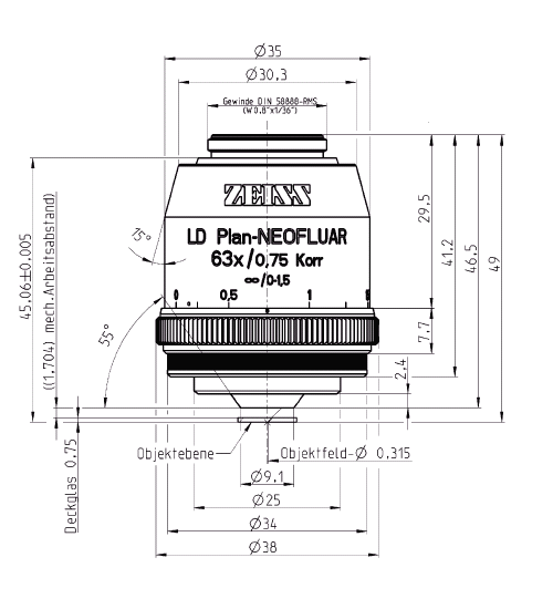 Carl Zeiss Microscopy, LLC - Objective Assistant - Objective LD Plan-Neofluar 63x/0.75 Corr